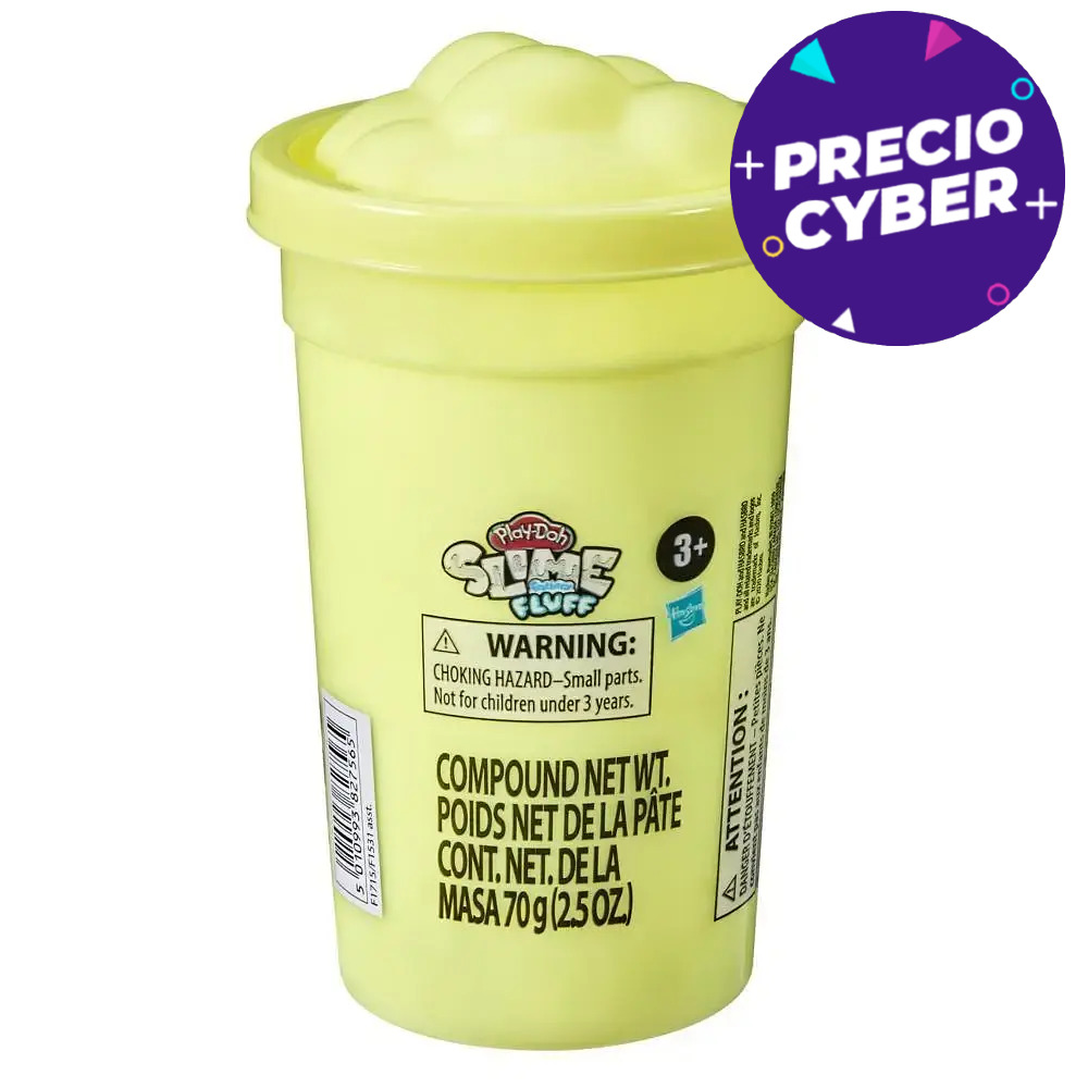 PLAY-DOH SLIME FEATHERY FLUFF MEGA LATA DE MASA AMARILLO | Tu Comercio